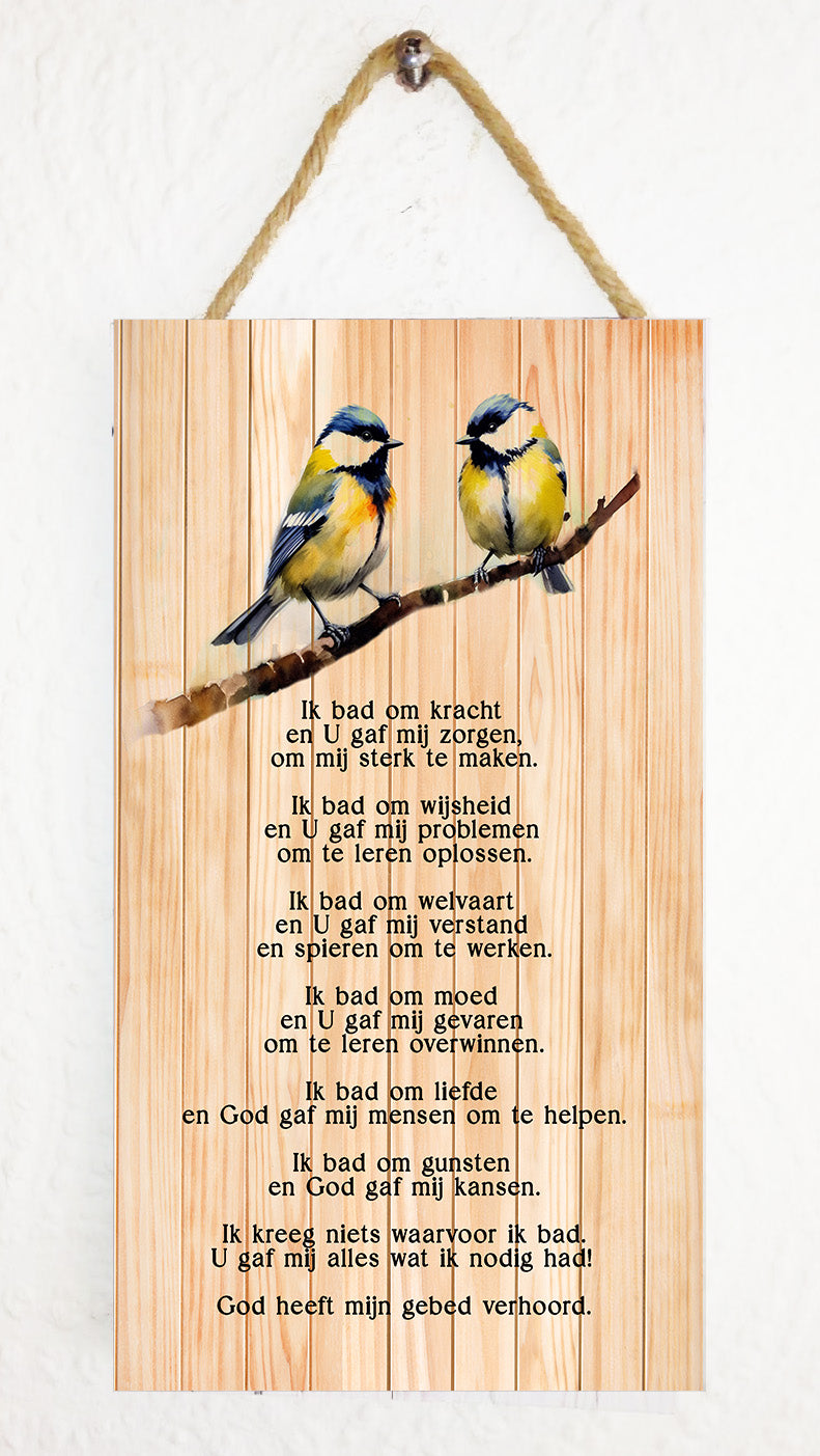 Hangbord - 24,5 x 13 cm Ik bad om 3162023060151