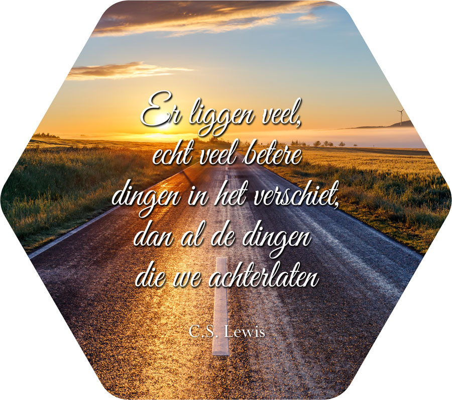 Honingraat bord small 15cm De toekomst is veel beter CS lewis 3162023090295